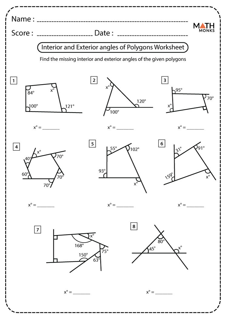 Angles In Polygons Worksheets Math Monks - TraingleWorksheets.com Angles In Polygons Worksheets Math Monks - TraingleWorksheets.com