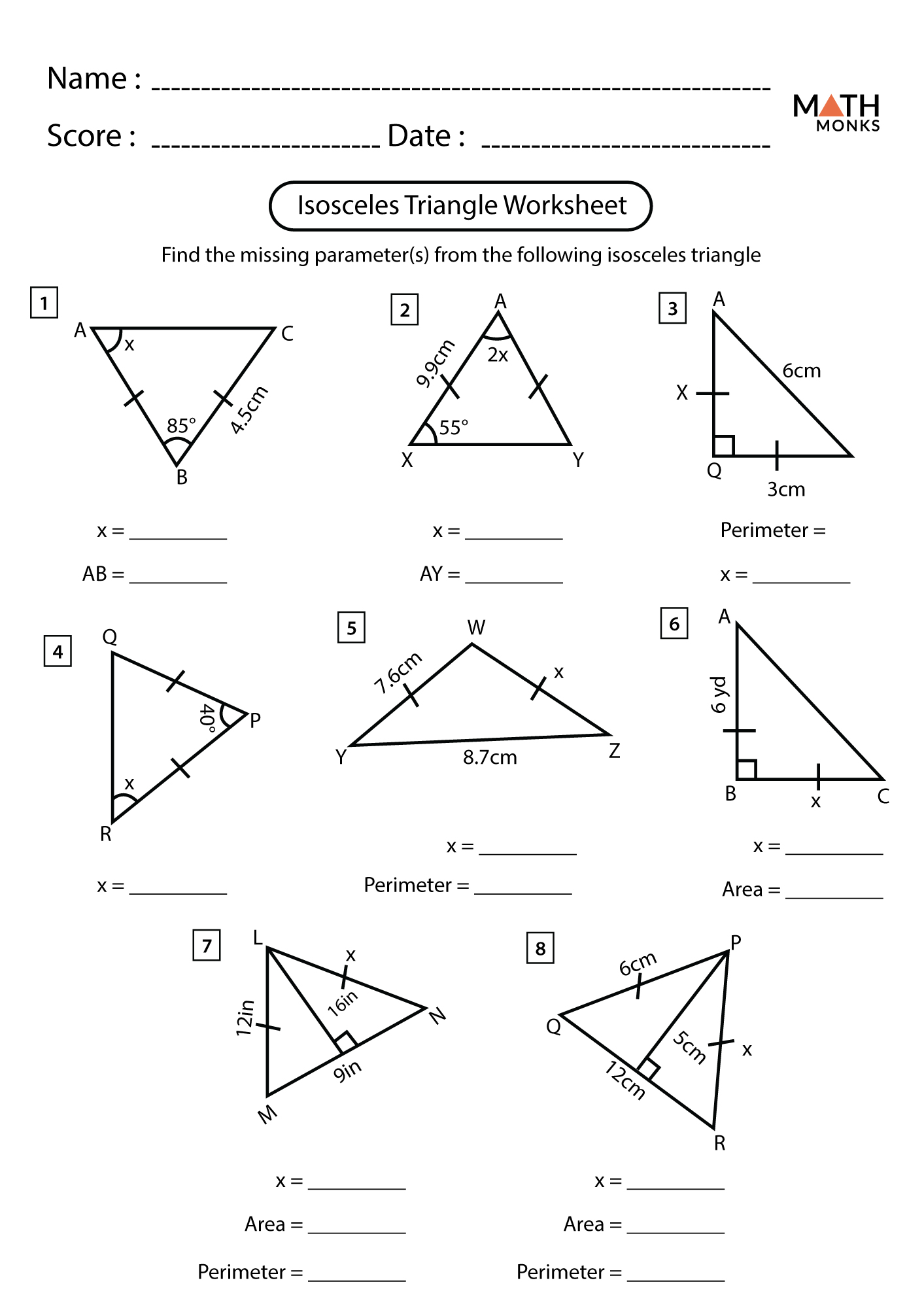 4 6 Isosceles And Equilateral Triangles Worksheet Printable Word ... 4 6 Isosceles And Equilateral Triangles Worksheet Printable Word ...